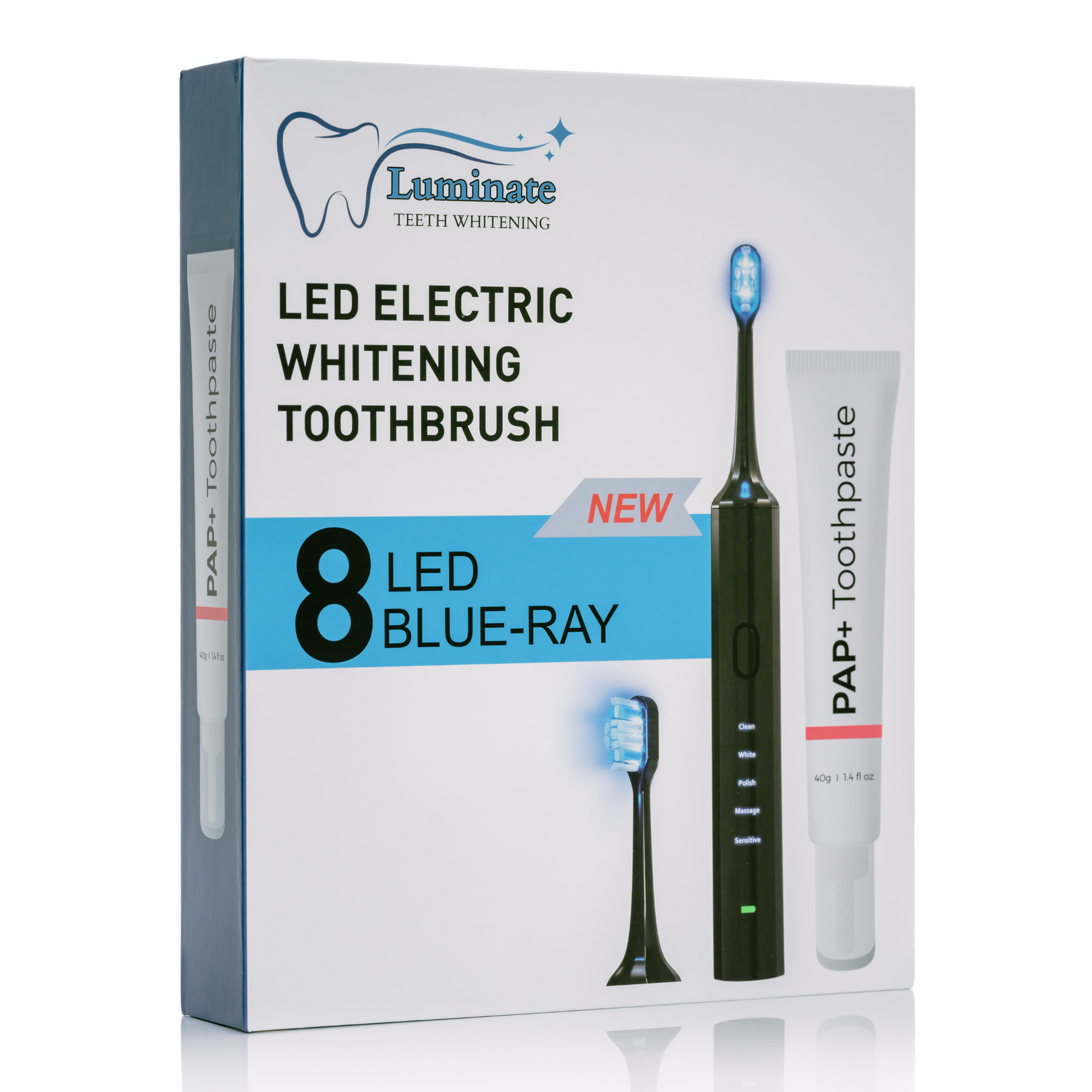 LED Electric Whitening Toothbrush+ FREE PACK OF TOOTHPASTE – Luminate ...
